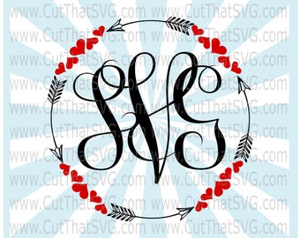 Boho Monogram Frame / Aztec Monogram SVG PNG EPS - Etsy