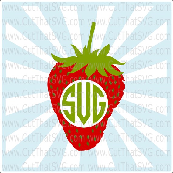 Strawberry Monogram SVG Strawberry Patch Svg Monogram Svg | Etsy