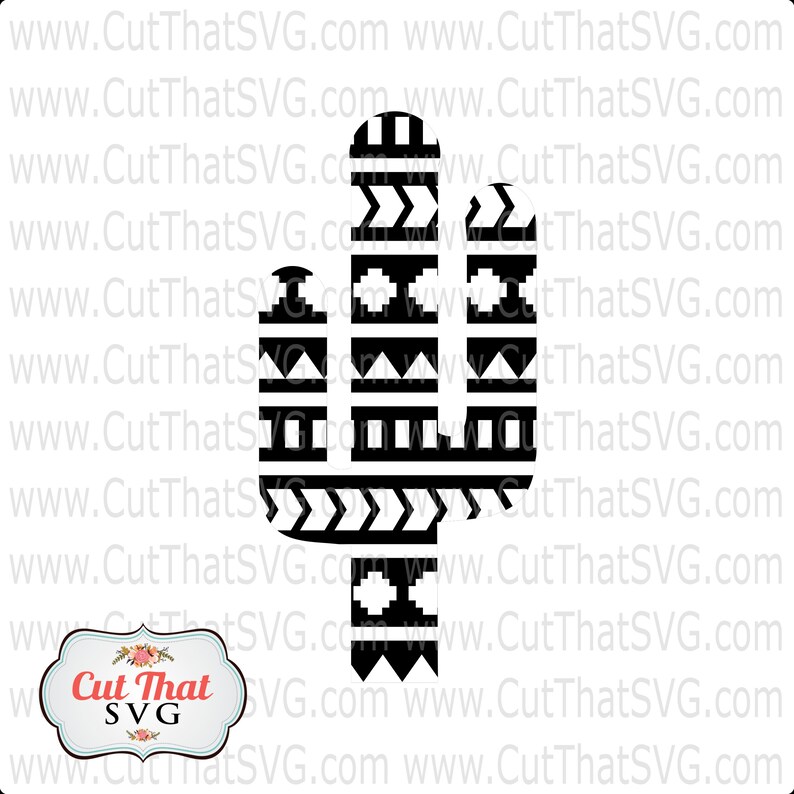 Aztec Cactus SVG, Cactus EPS, Western Svg, Primitive Pattern, Boho Svg ...
