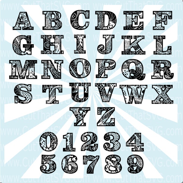 Zentangle Alphabet - Etsy