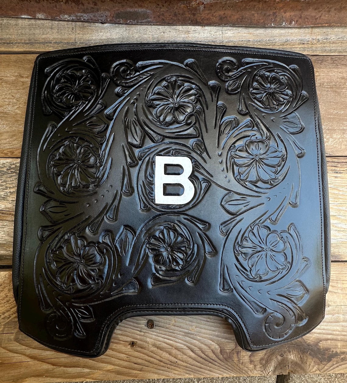 Leather Tooled Center Console Covers - Etsy