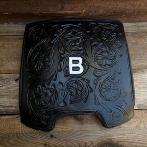 Custom Leather Tooled Center Console Covers - Etsy