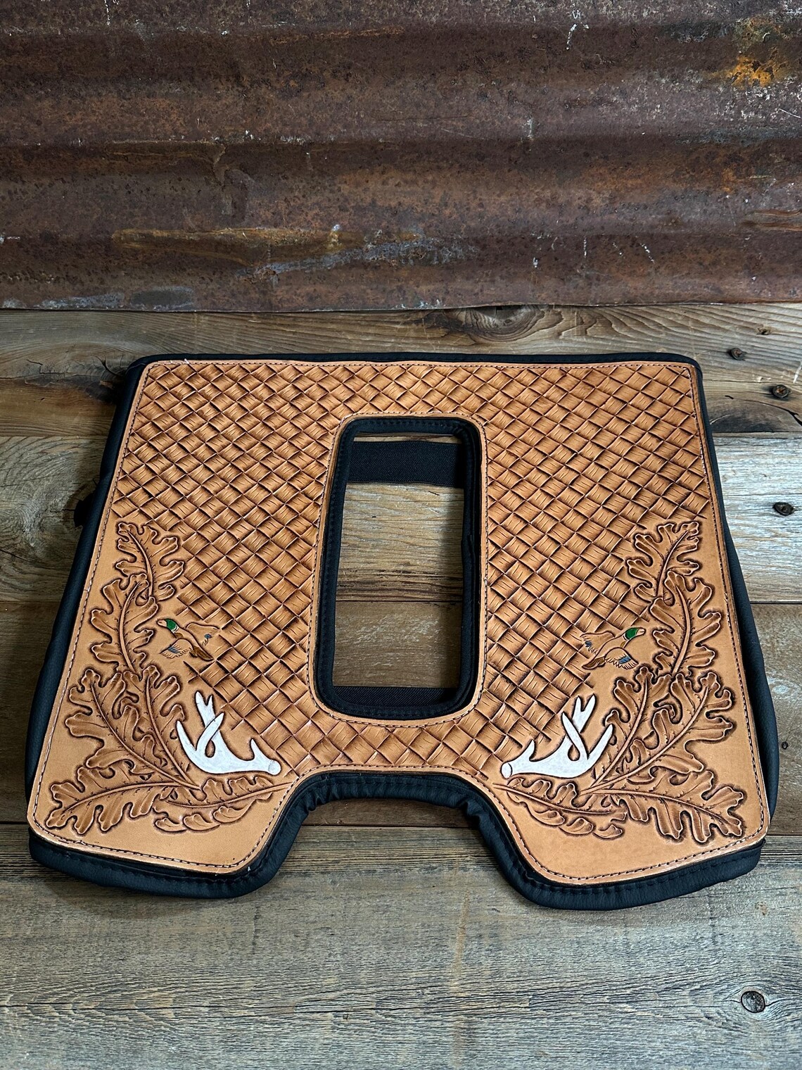 Leather Tooled Center Console Covers - Etsy