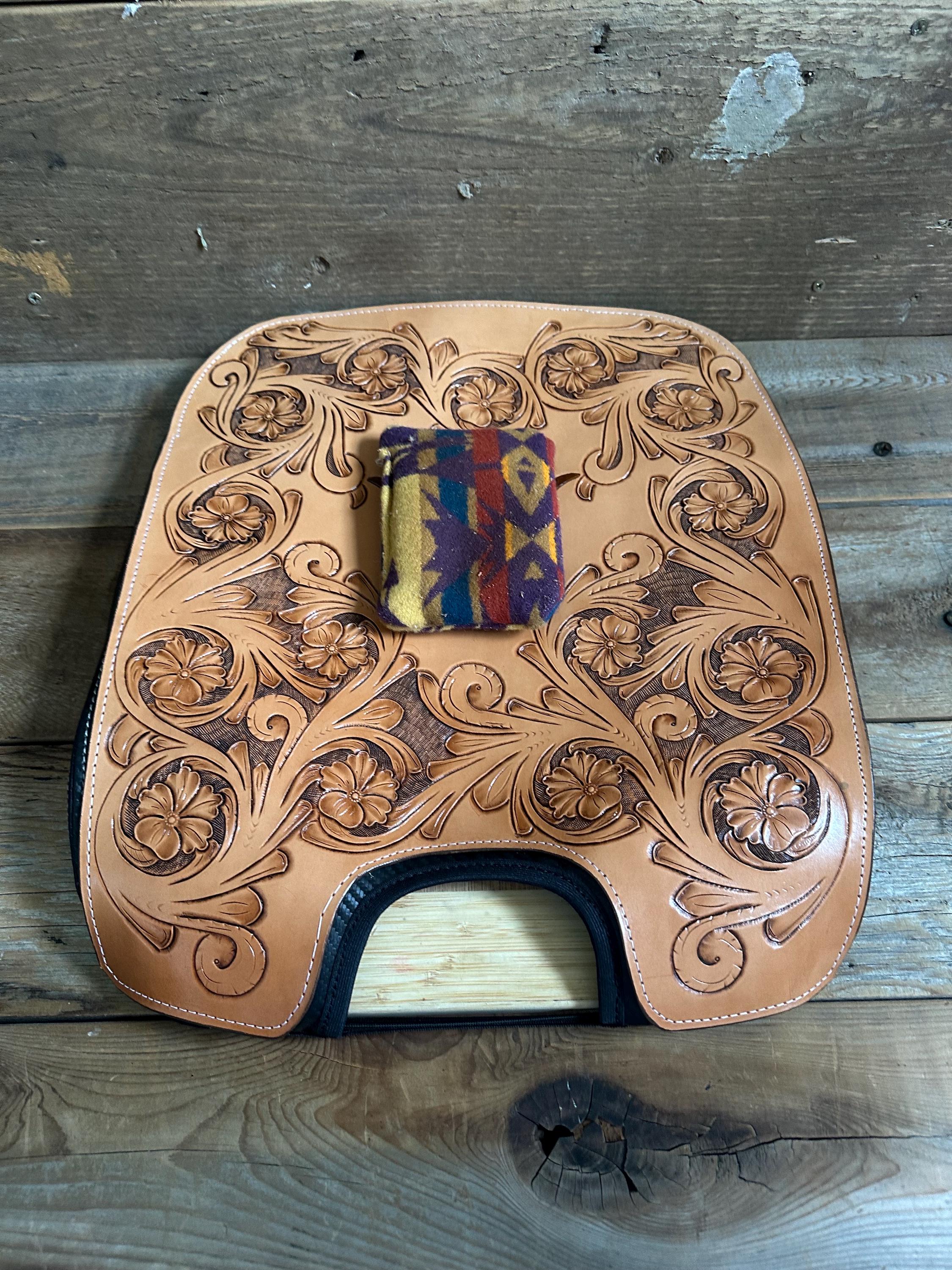Custom Leather Tooled Center Console Covers - Etsy