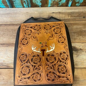 Custom Leather Tooled Center Console Covers - Etsy