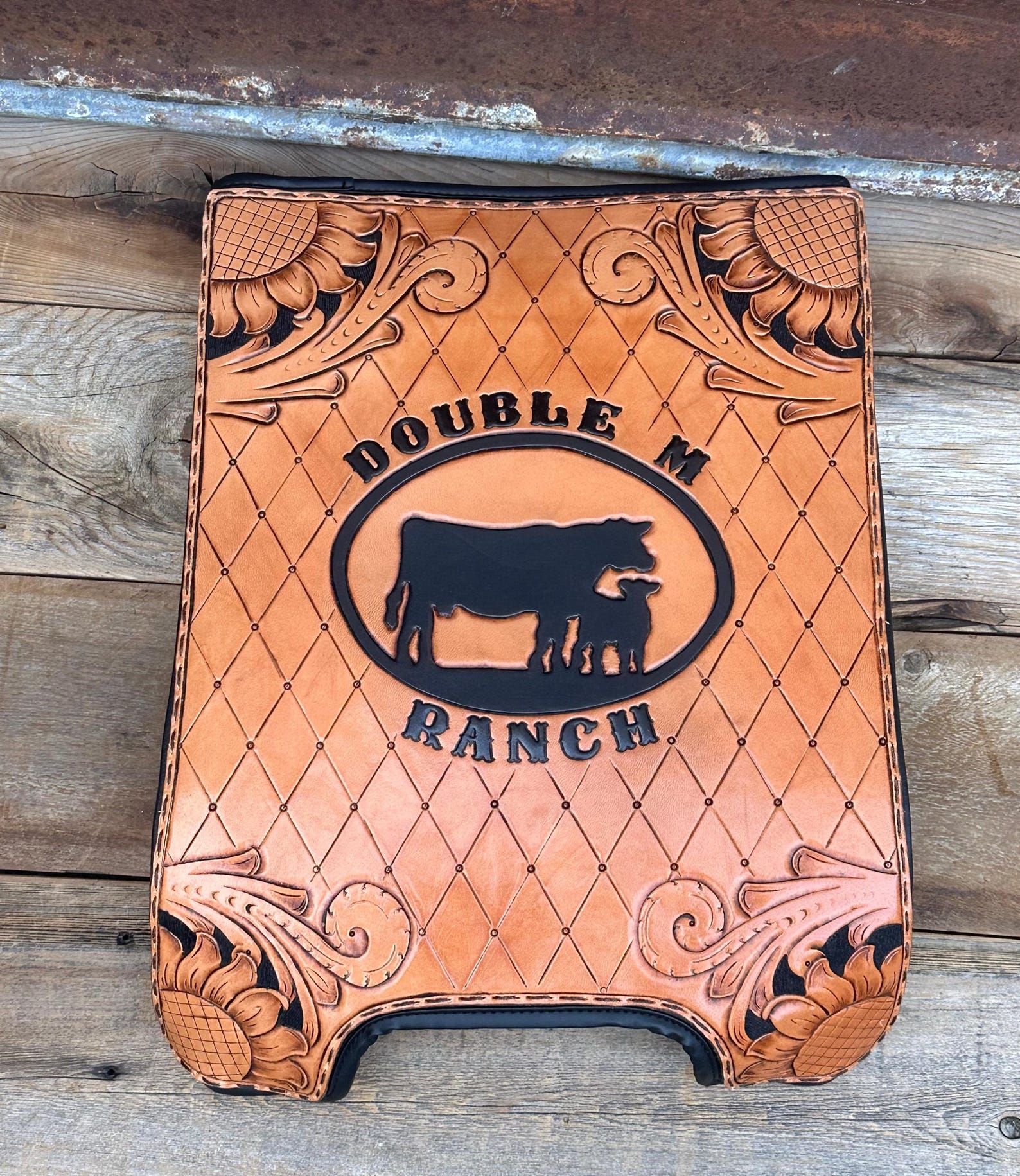 Leather Tooled Center Console Covers - Etsy