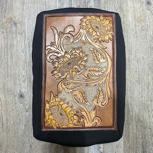 Custom Leather Tooled Center Console Covers - Etsy