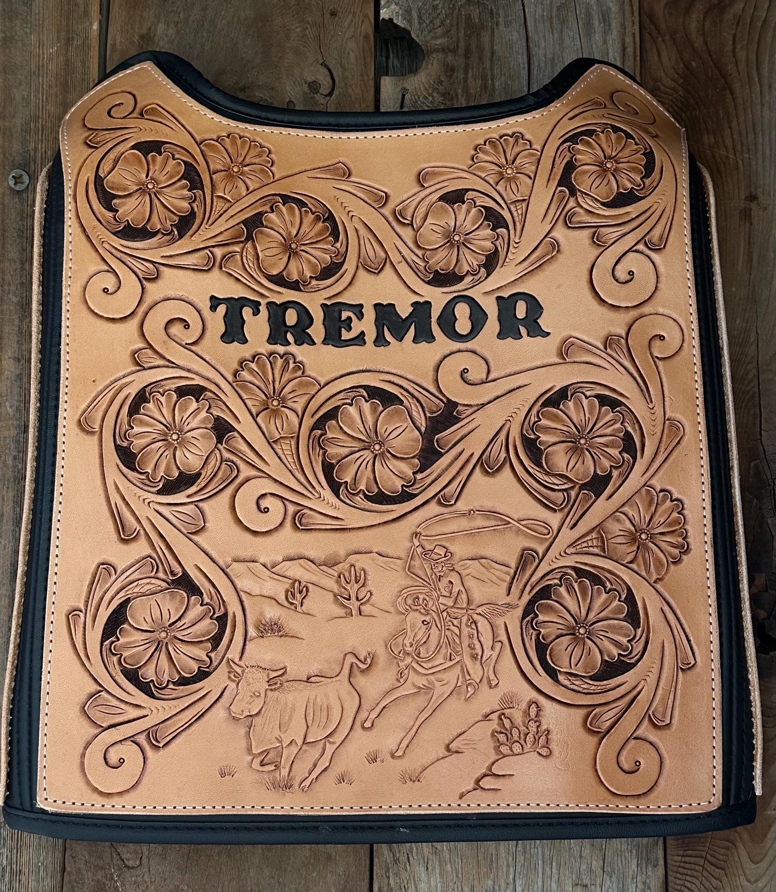 Custom Leather Tooled Center Console Covers - Etsy