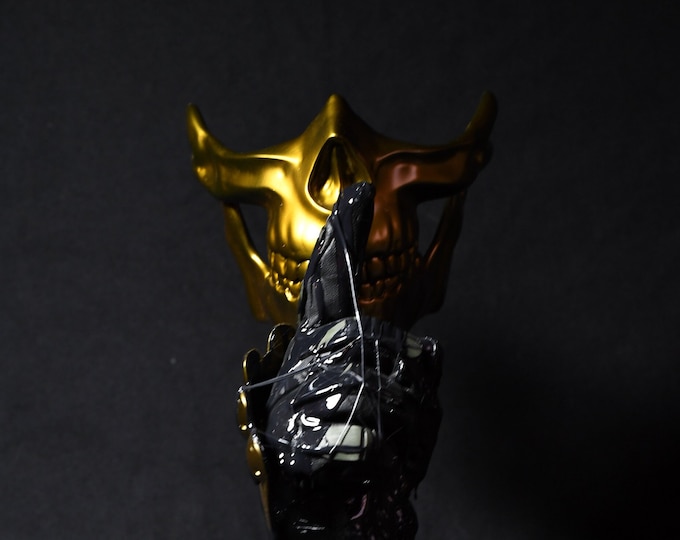 Higgs death Stranding Resin Half-face Golden Skull Mask - Etsy