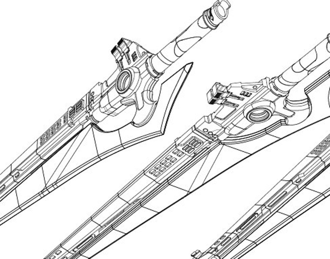 Halo Energy Swords Blueprint - Etsy