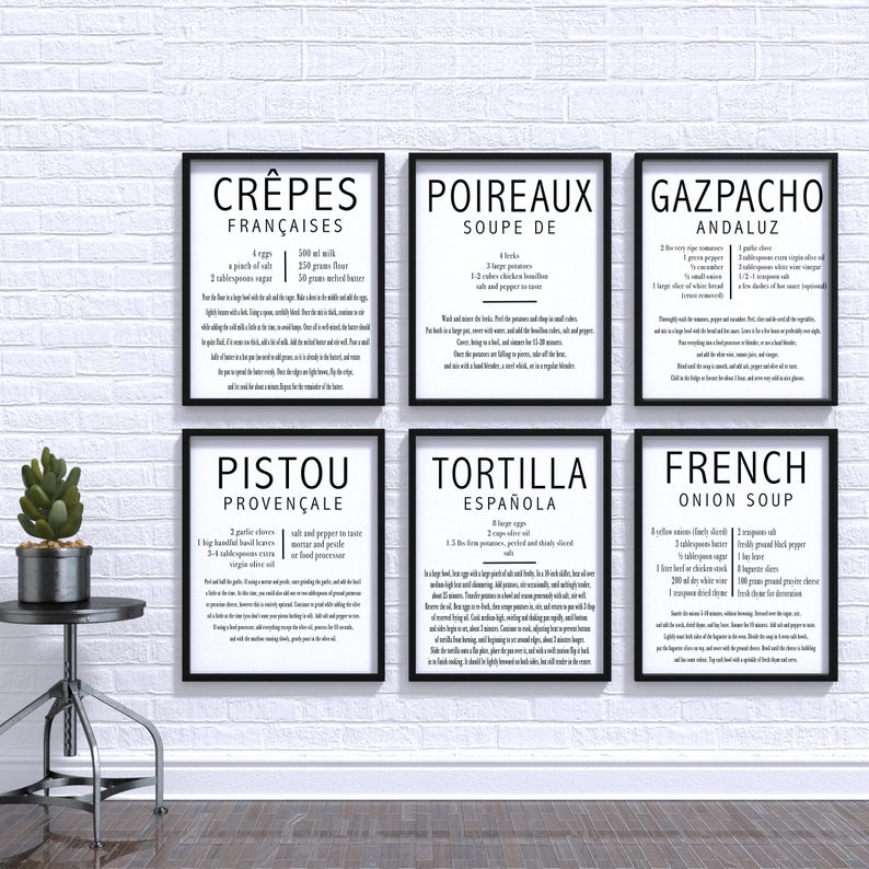 Printable Recipe, Graphic Art, French Crepes, Crepes Recipe, Black and ...