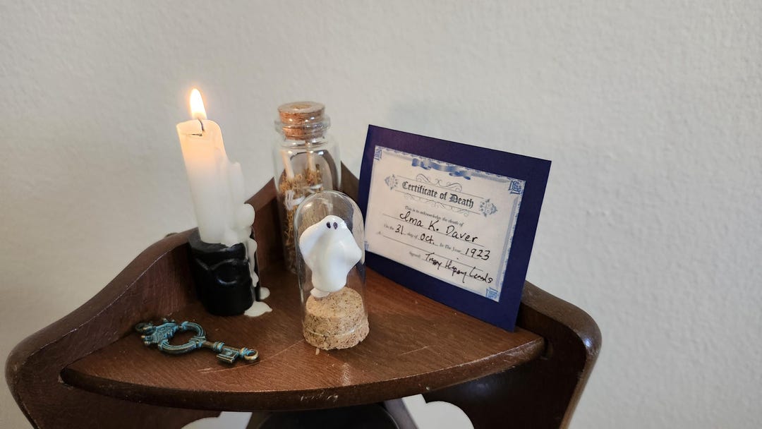 Polymer Clay Ghost in a Jar: Hand Sculpted Gothic Oddities Shelf Decor ...