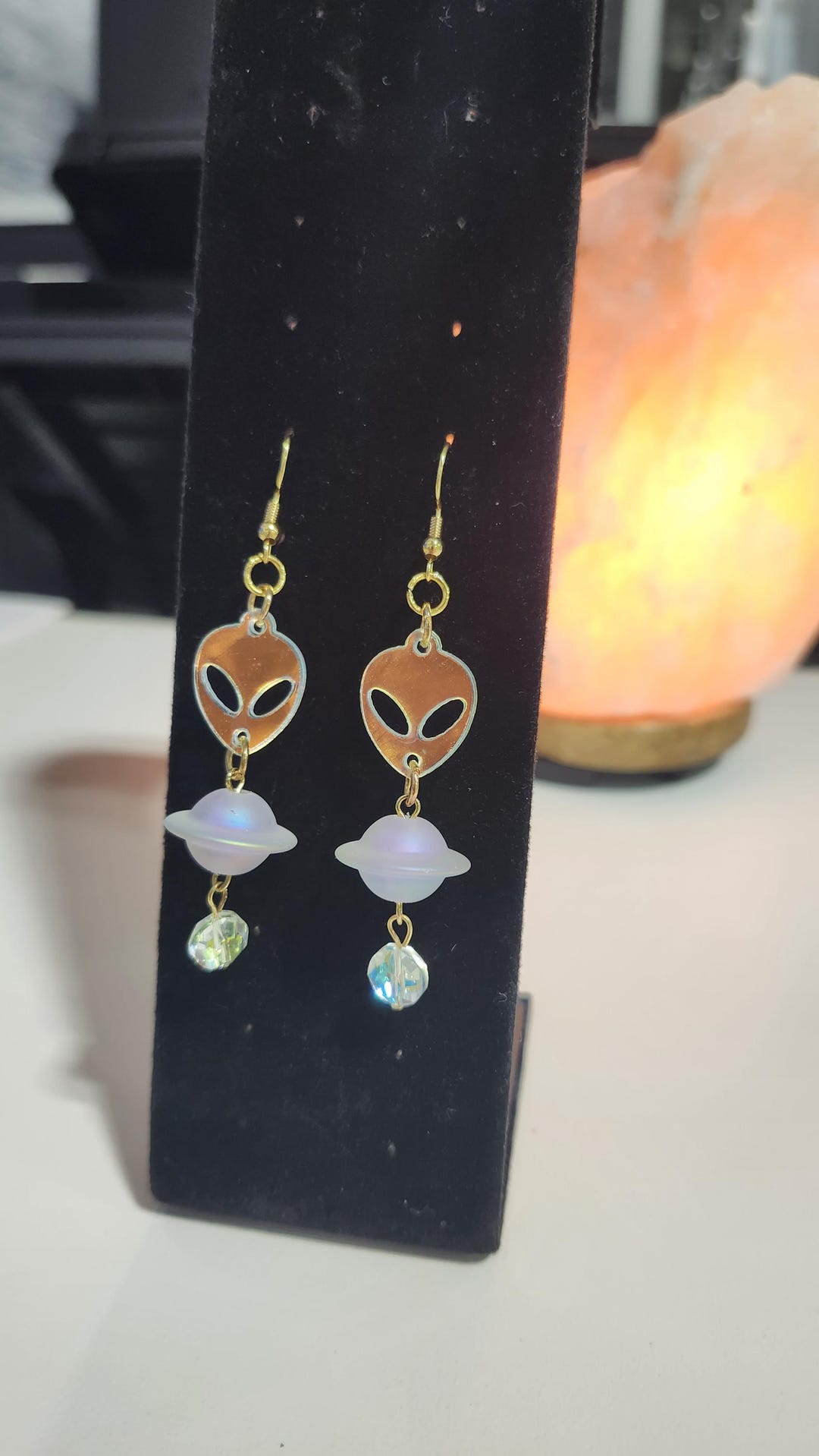Alien Dangle Earrings 18k Gold Plated, Space Jewelry, Outer Space ...