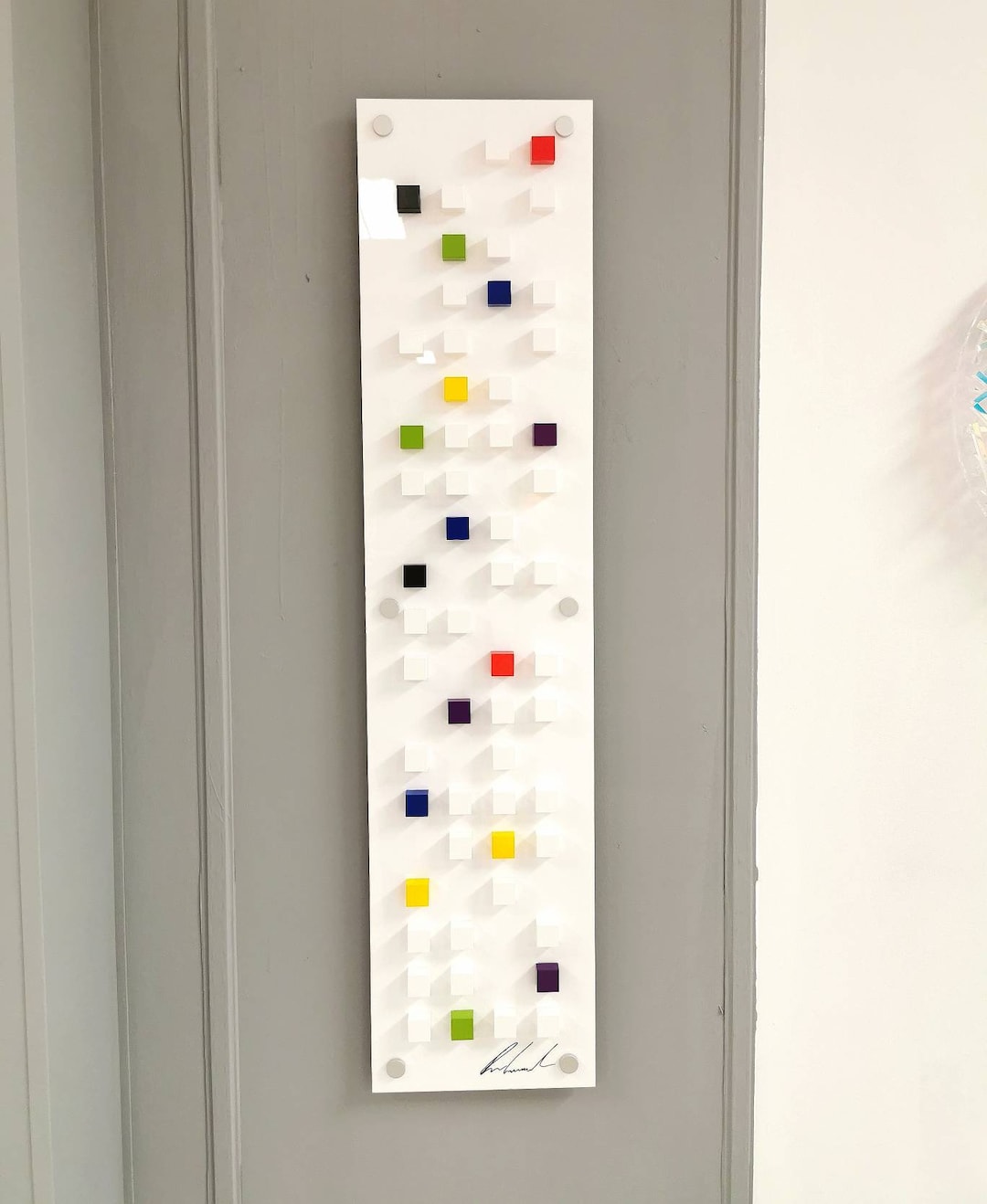 Abstract Multi Coloured Cube Wall Art - Portrait Geometric, Modern ...