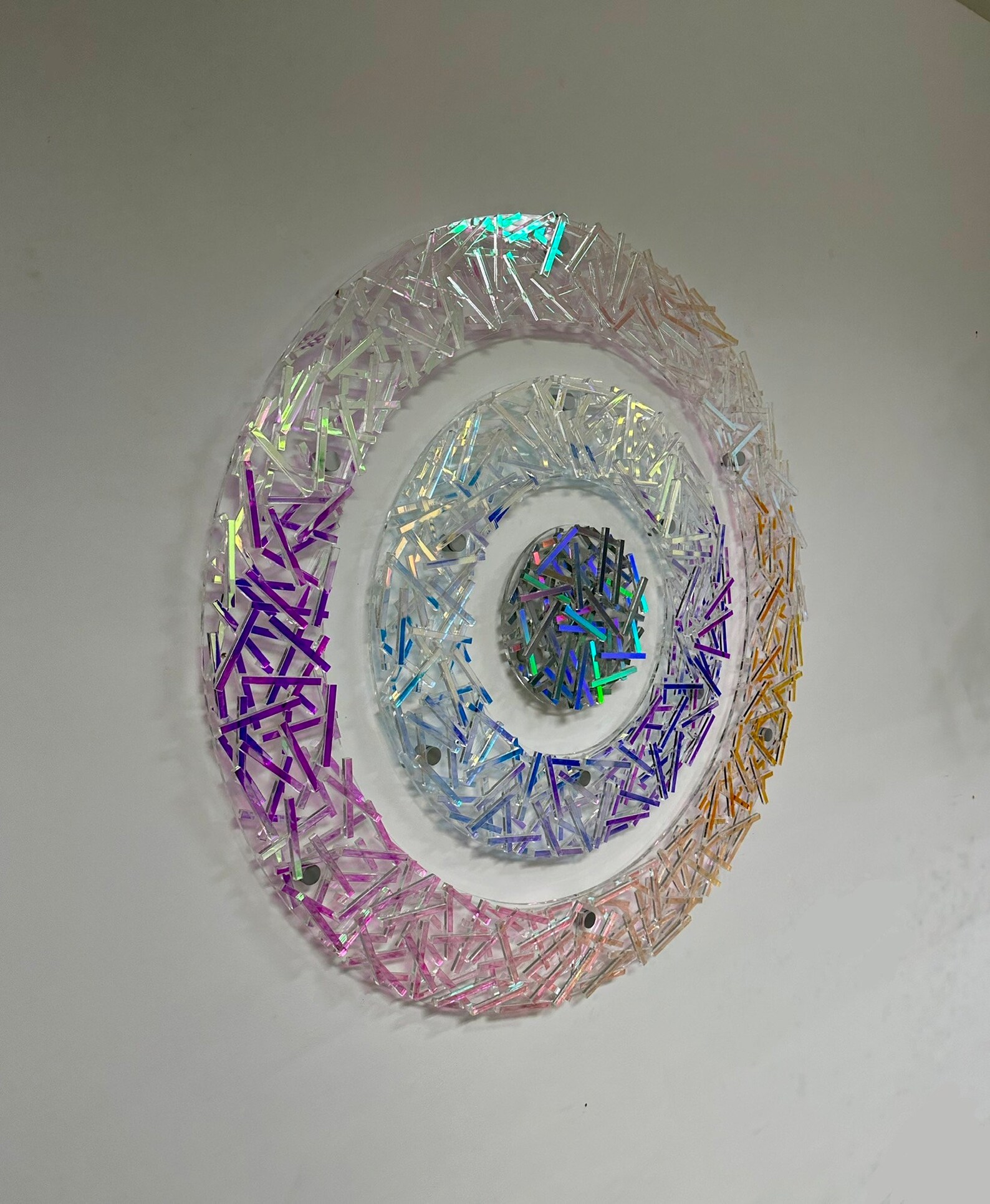 Iridescent Acrylic Ripple Artwork: Colour Changing Modern Wall Hanging ...