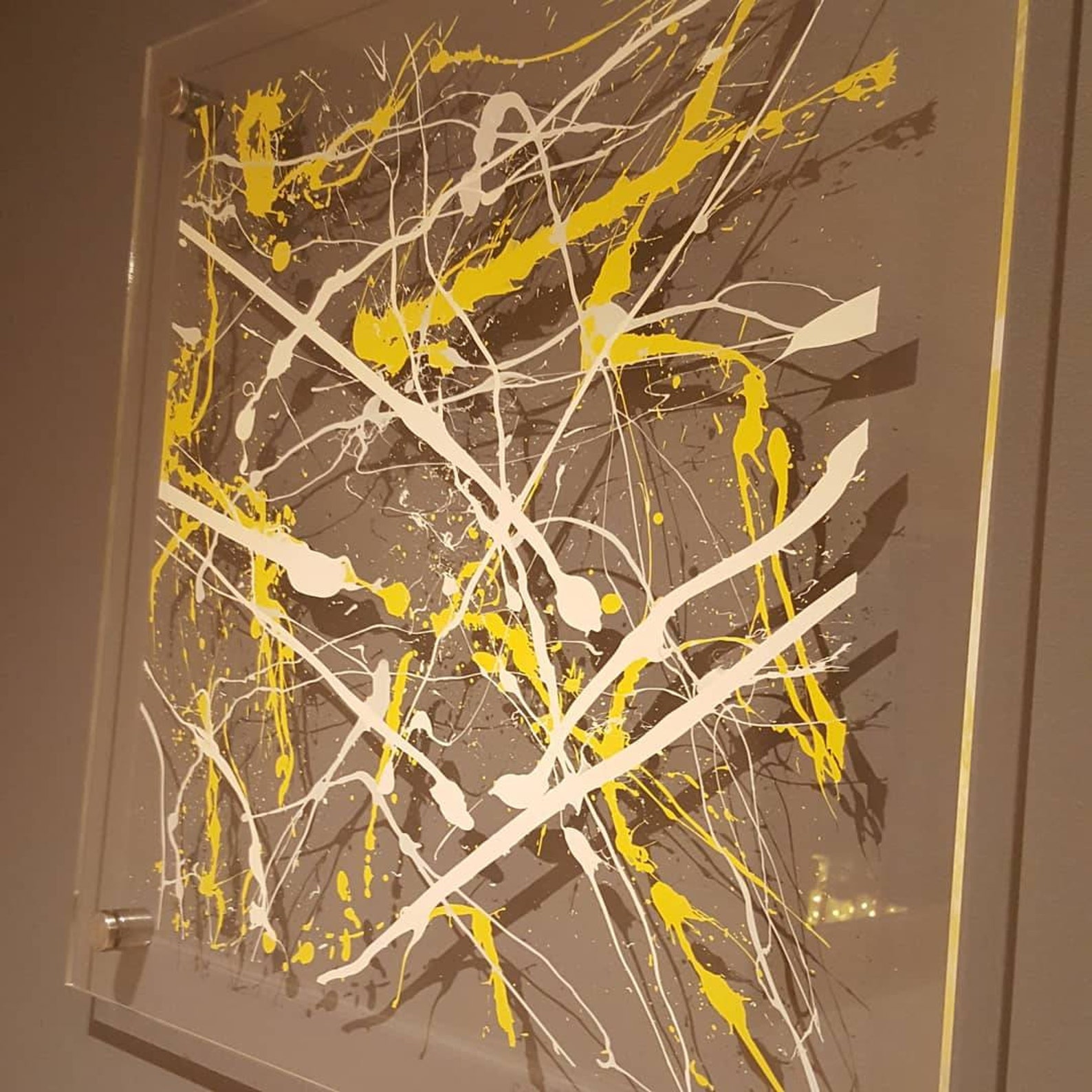 Yellow Acrylic Splash Art - Etsy UK