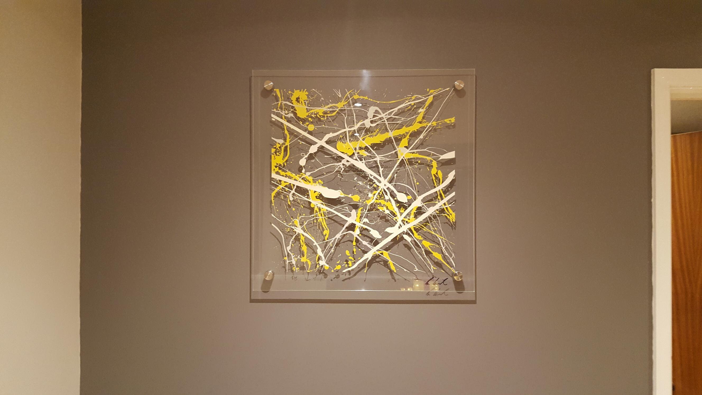 Yellow Acrylic Splash Art - Etsy UK