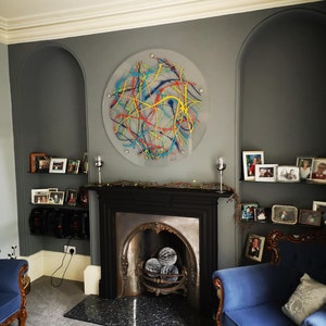 Multi Coloured Circle 'circular' Wall Art Acrylic Painting, Round ...