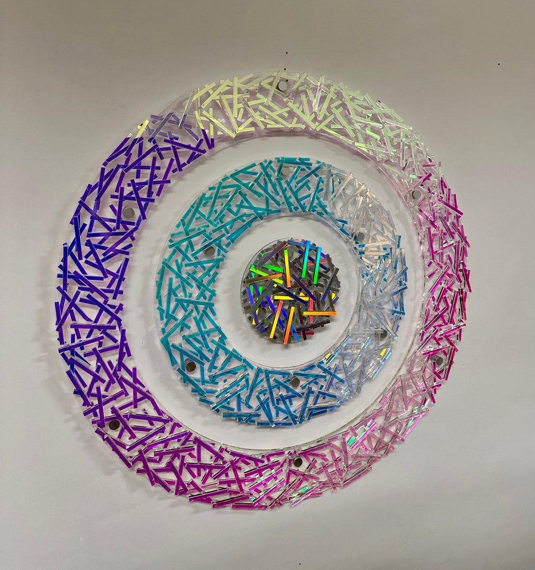 Iridescent Acrylic Ripple Artwork: Colour Changing Modern Wall Hanging ...