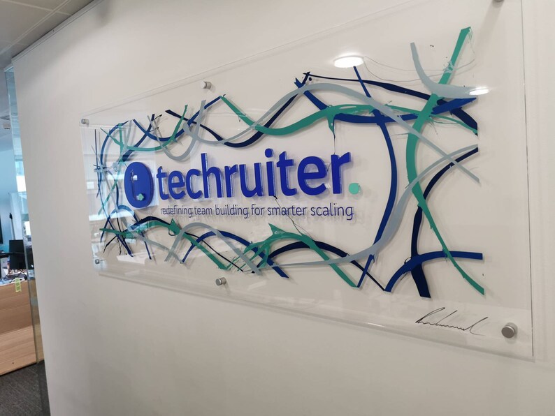 Custom 3D Acrylic Office Wall Art: Logo & Branding Sign - Etsy