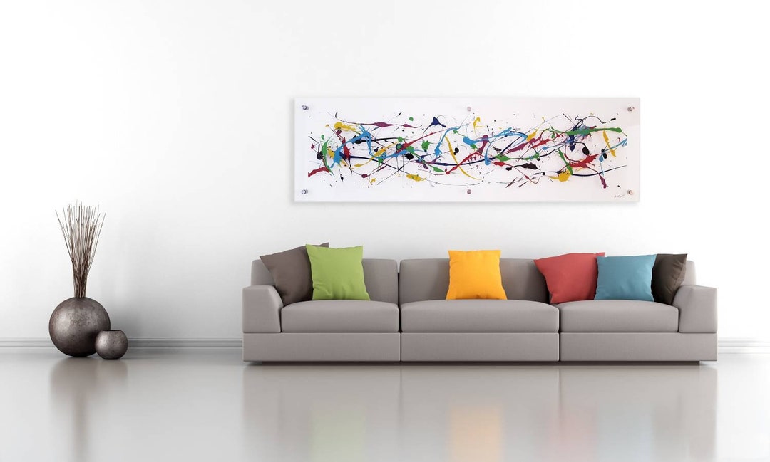 Original Multi Coloured Large Wall Art Bright, Vibrant, Rainbow ...