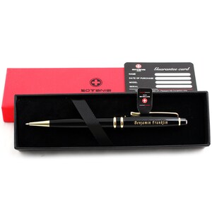 Custom Engraved Swiss Rollerball Pen – Personalized Gift Box Set - Etsy
