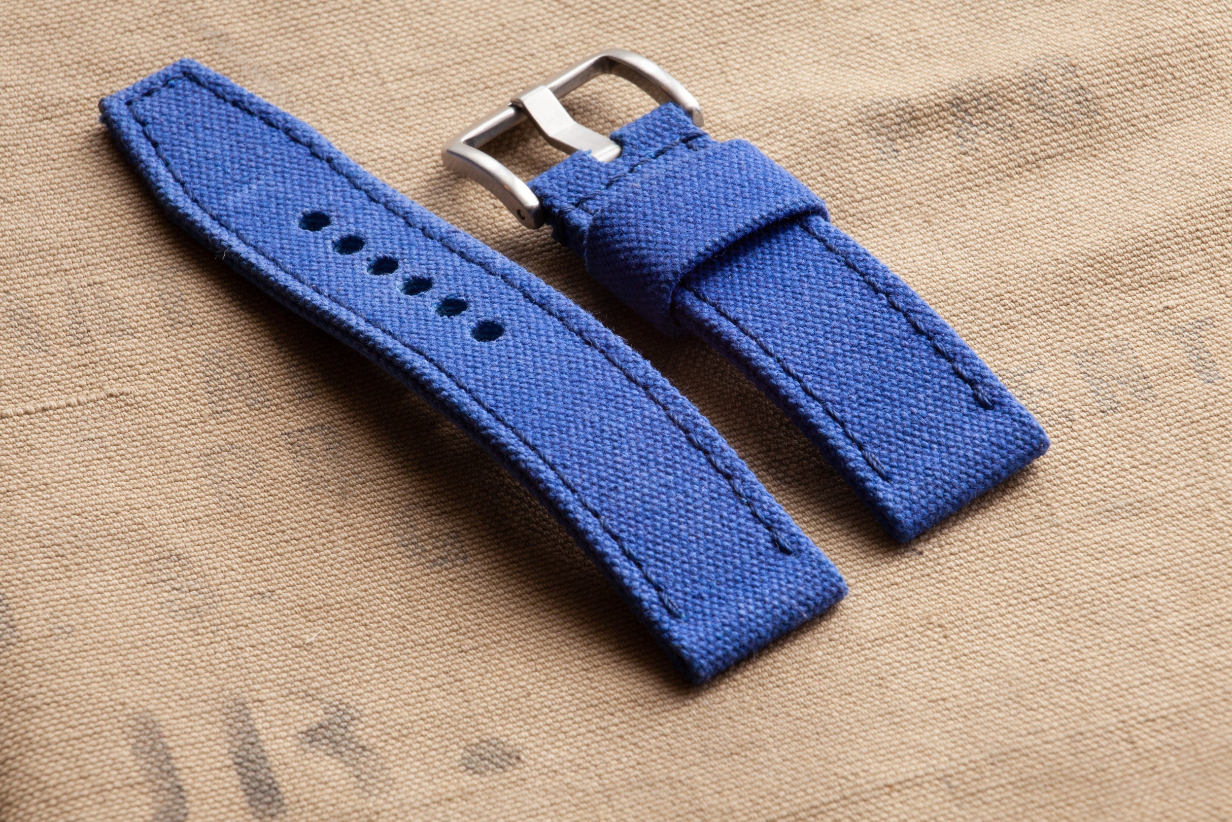 Royal Blue Watch Strap From 15oz Canvas 20mm 22mm 24mm 26mm | Etsy