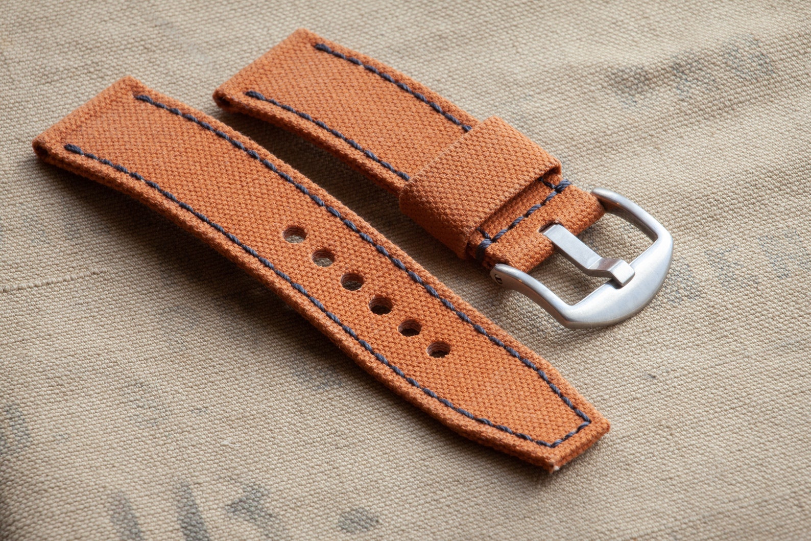 Burnt Orange Watch Strap From 12oz Canvas 20mm 22mm 24mm - Etsy