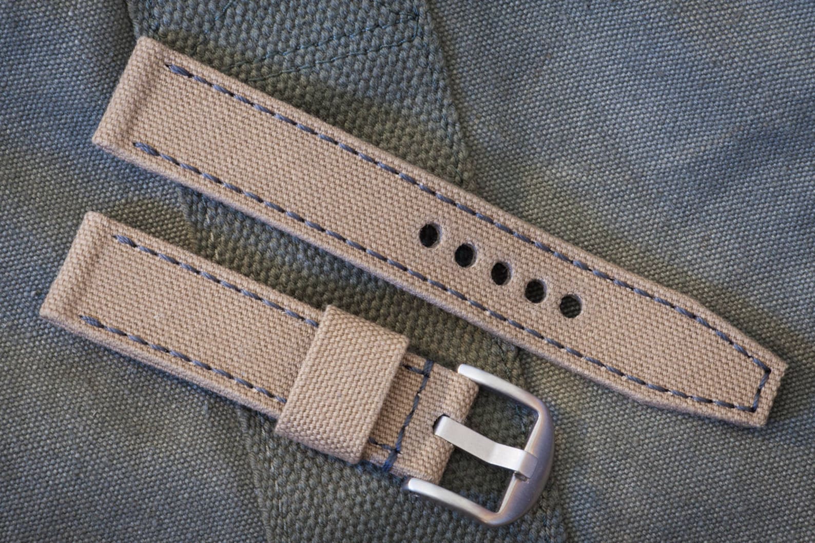 Dark Khaki Watch Strap From 12oz Cotton Canvas in 20mm 22mm - Etsy