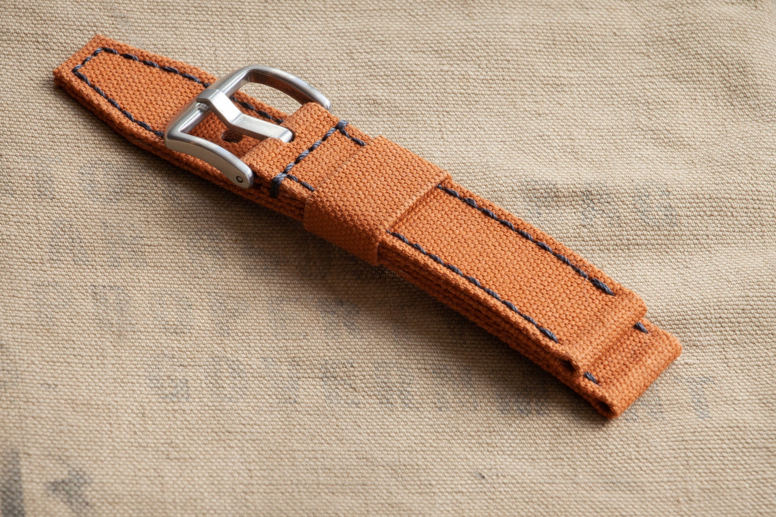 Burnt Orange Watch Strap From 12oz Canvas 20mm 22mm 24mm - Etsy