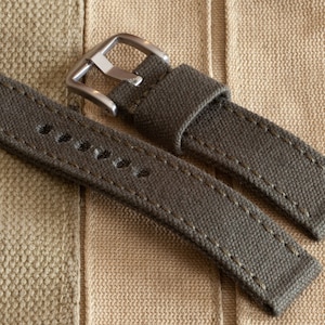 Basque Olive Canvas Watch Strap From 15oz Canvas, 20mm, 22mm, 24mm ...