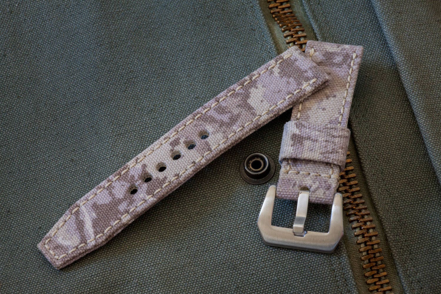 Desert Camo Watch Strap From 12oz Cotton Canvas in 20mm, 22mm, 24mm ...