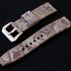 Desert Camo Watch Strap From 12oz Cotton Canvas in 20mm, 22mm, 24mm ...