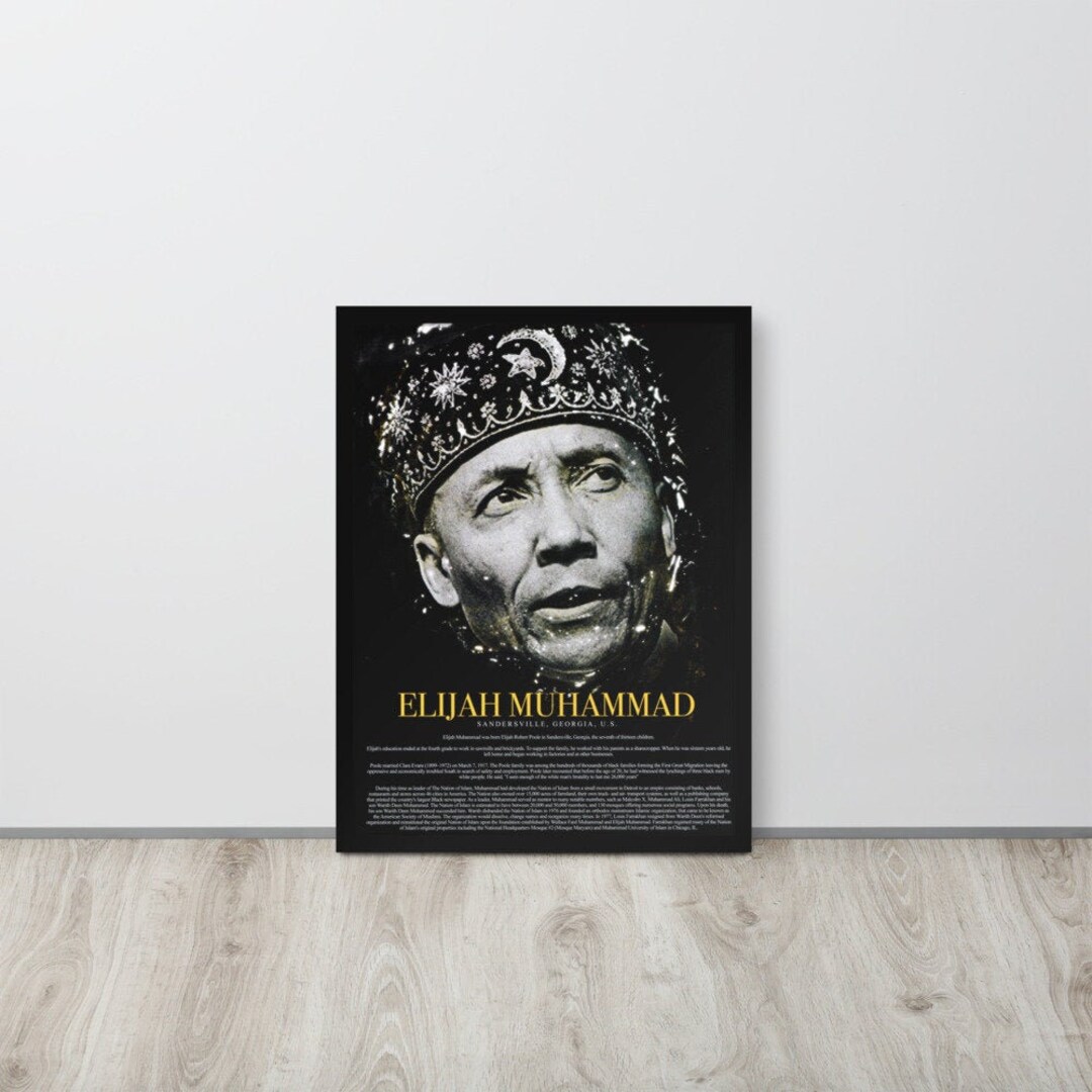 Elijah Muhammad Framed Poster With Biography - Etsy UK