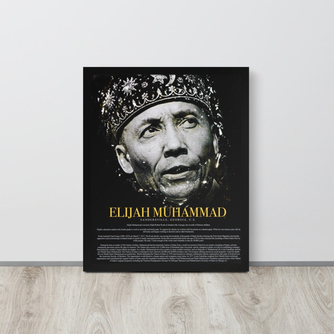 Elijah Muhammad Framed Poster With Biography - Etsy UK