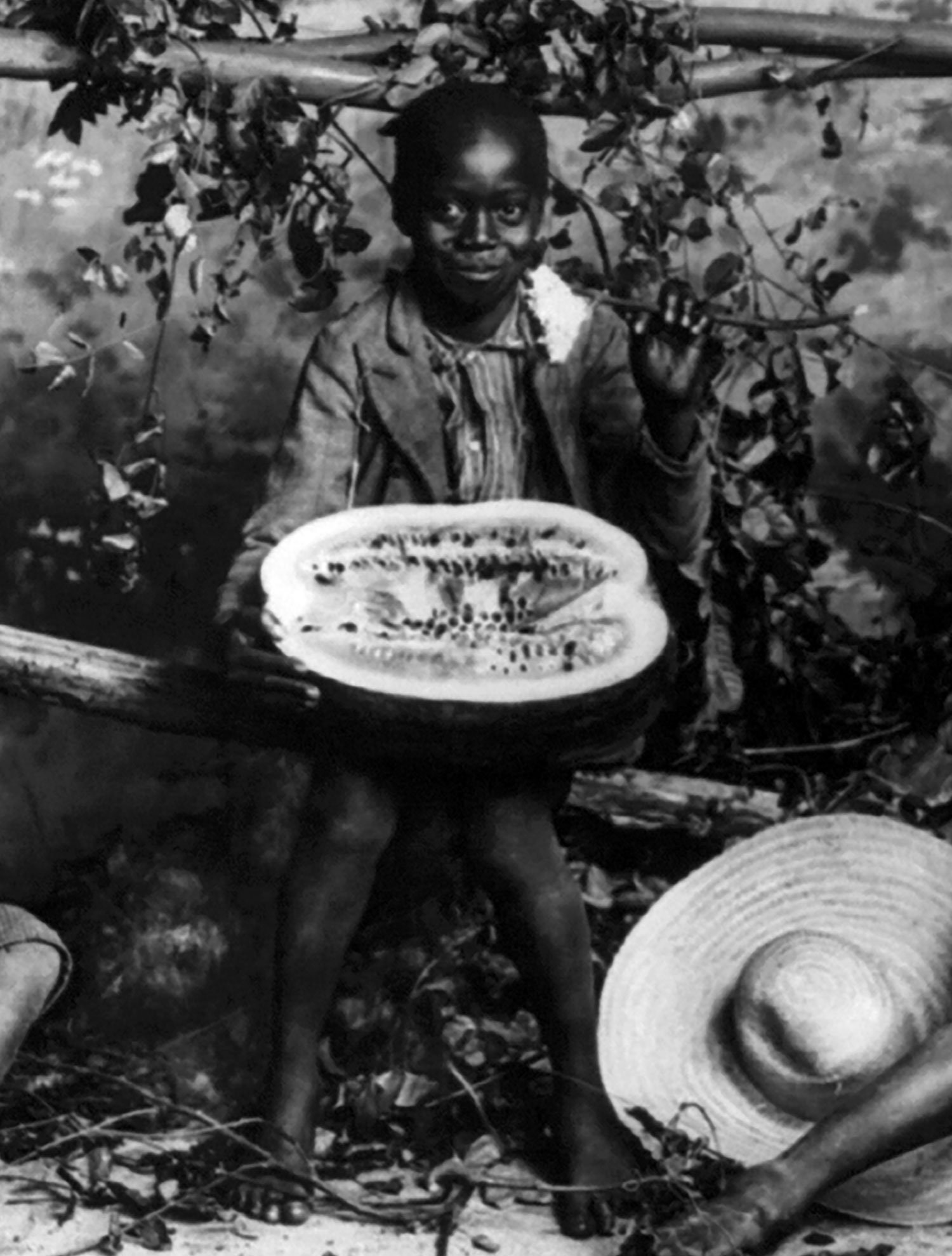 Black Man Eating Watermelon Statue