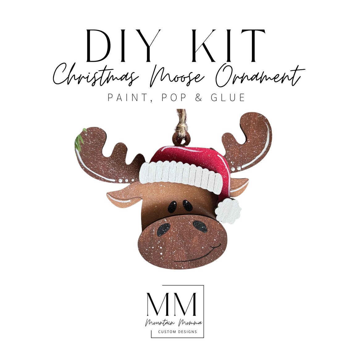 Christmas Moose Ornament DIY Kit – Paint, Pop & Glue Holiday Craft ...