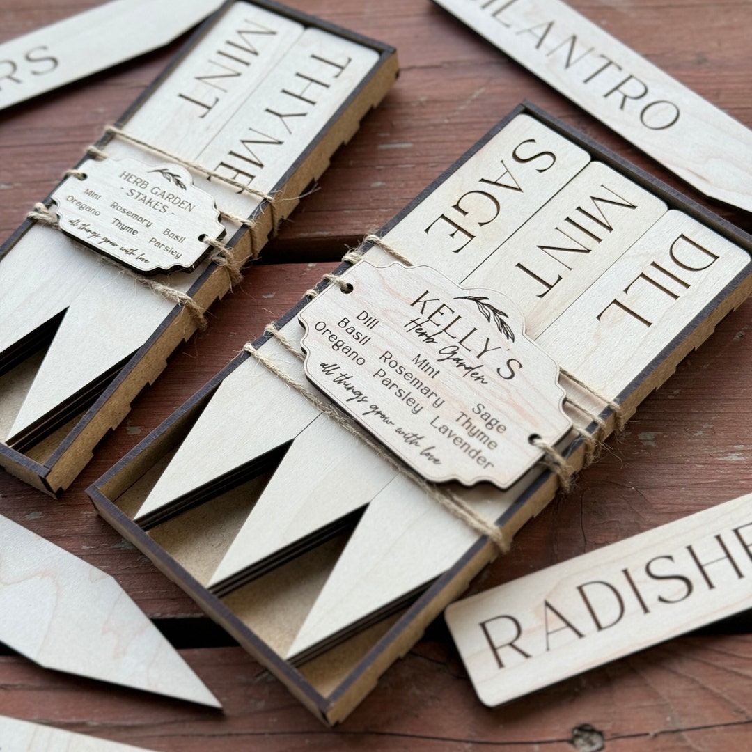 Garden Stakes Gift Sets -herb and Vegetable - Personalized Gift for ...