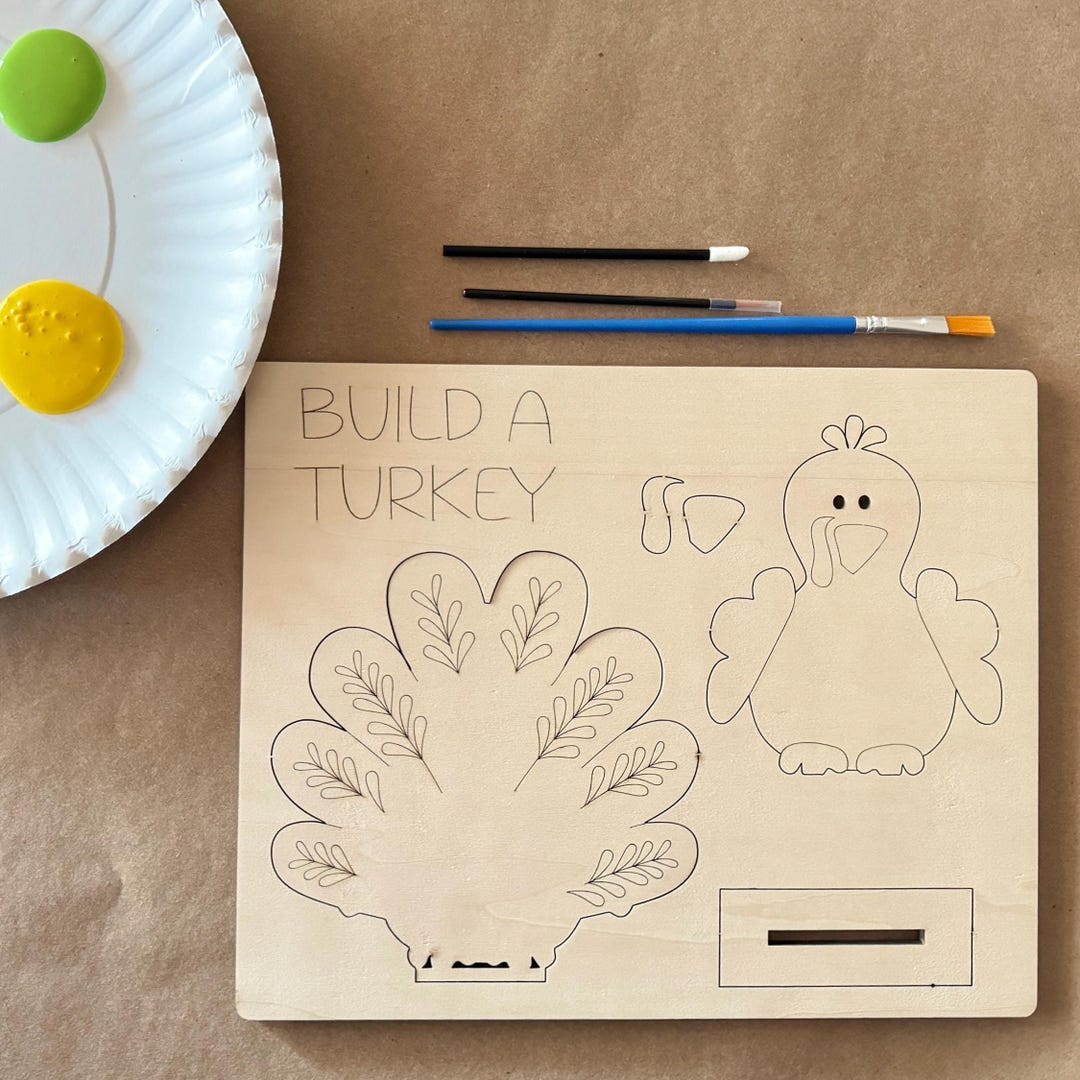 Thanksgiving Build-a-turkey DIY Craft Kit for Kids | 3D Turkey Decor ...