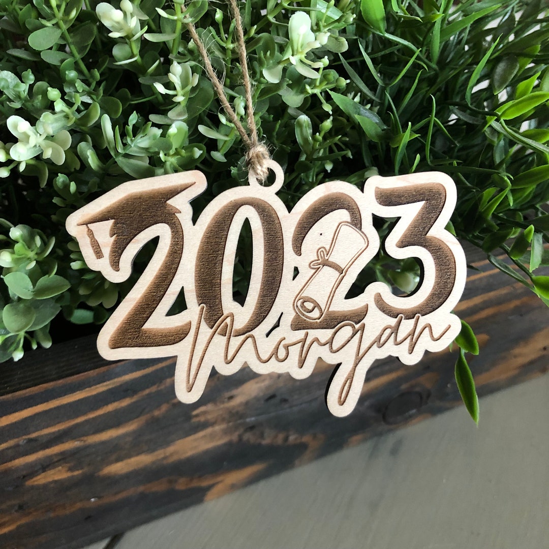 2023 Personalized Graduation Wood Ornament - Gift for Grad - Engraved ...