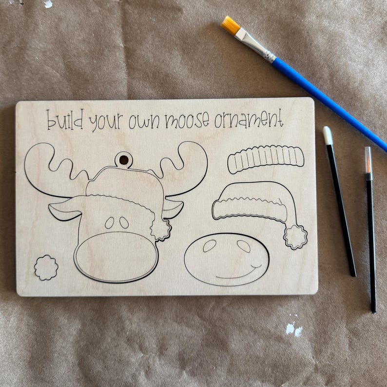 Christmas Moose Ornament DIY Kit – Paint, Pop & Glue Holiday Craft ...