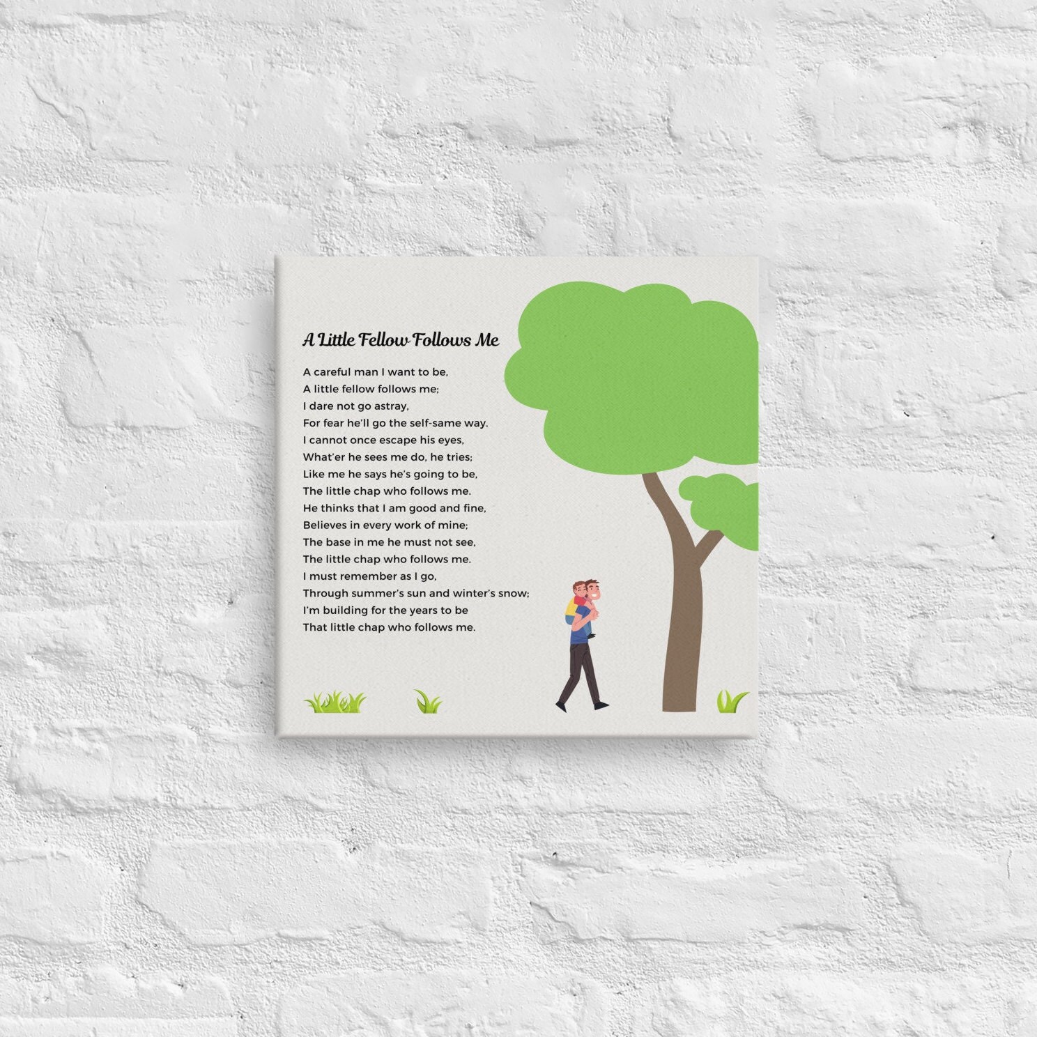 A Little Fellow Follows Me Poem Canvas Print, Canvas Wall Art, 12x12 ...
