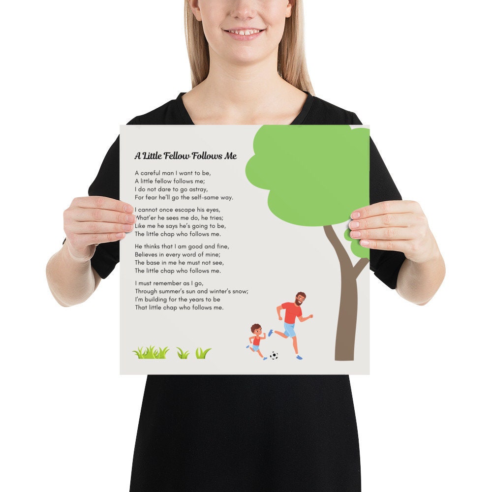 A Little Fellow Follows Me Poem, Photo Paper Poster Print, Soccer Theme ...