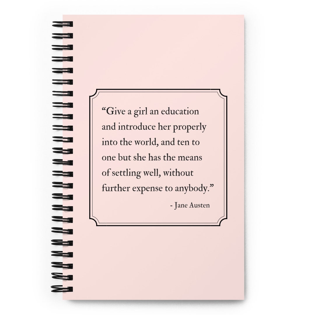 Jane Austen Quote Notebook: Pride and Prejudice, Girl's Education - Etsy