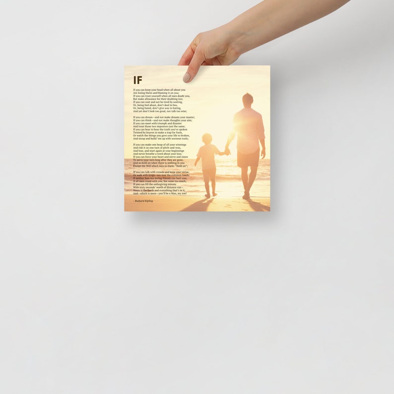 IF Poem Rudyard Kipling Poem Poster IF Poem Print Gift for - Etsy