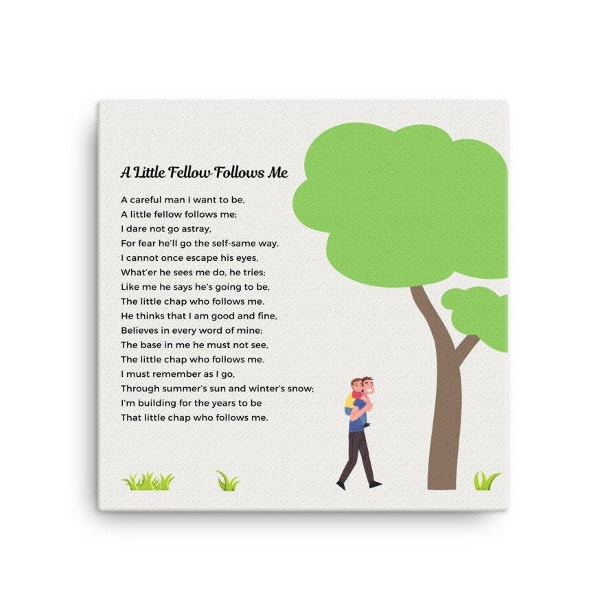 A Little Fellow Follows Me Poem Canvas Print, Canvas Wall Art, 12x12 ...