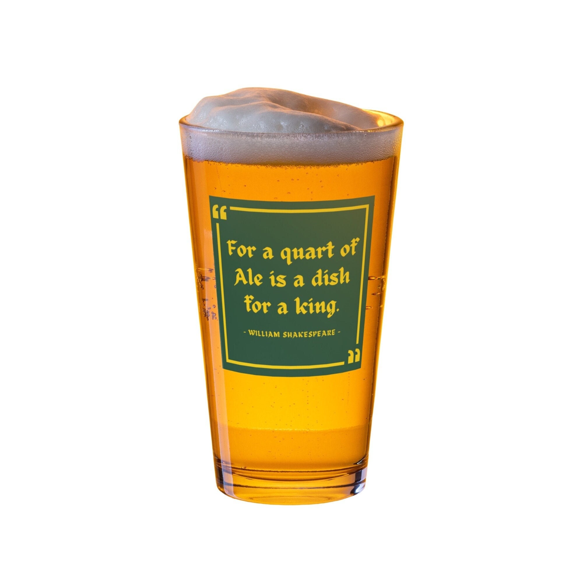 Shakespeare Beer Glass: "quart of Ale" Quote - Craft Beer Gift - Etsy