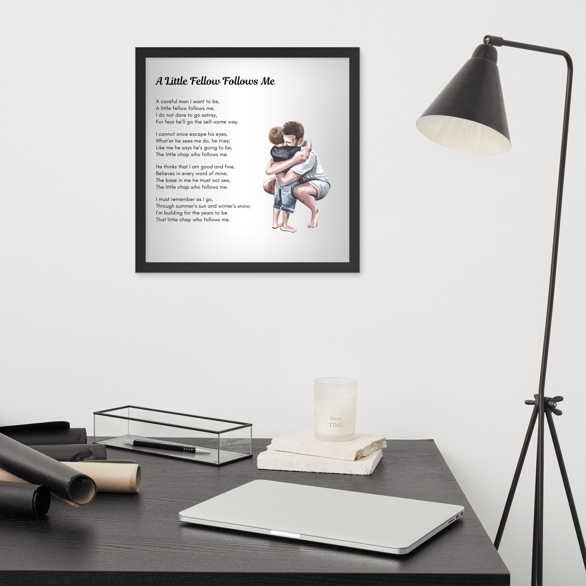 A Little Fellow Follows Me Poem, Framed Poster, Dad Poem, New Dad Gifts ...