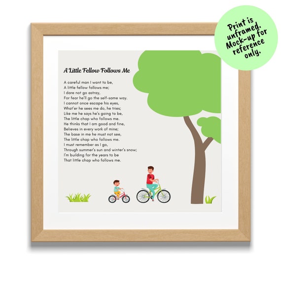 A Little Fellow Follows Me Print Dad Poem Dad Gifts - Etsy