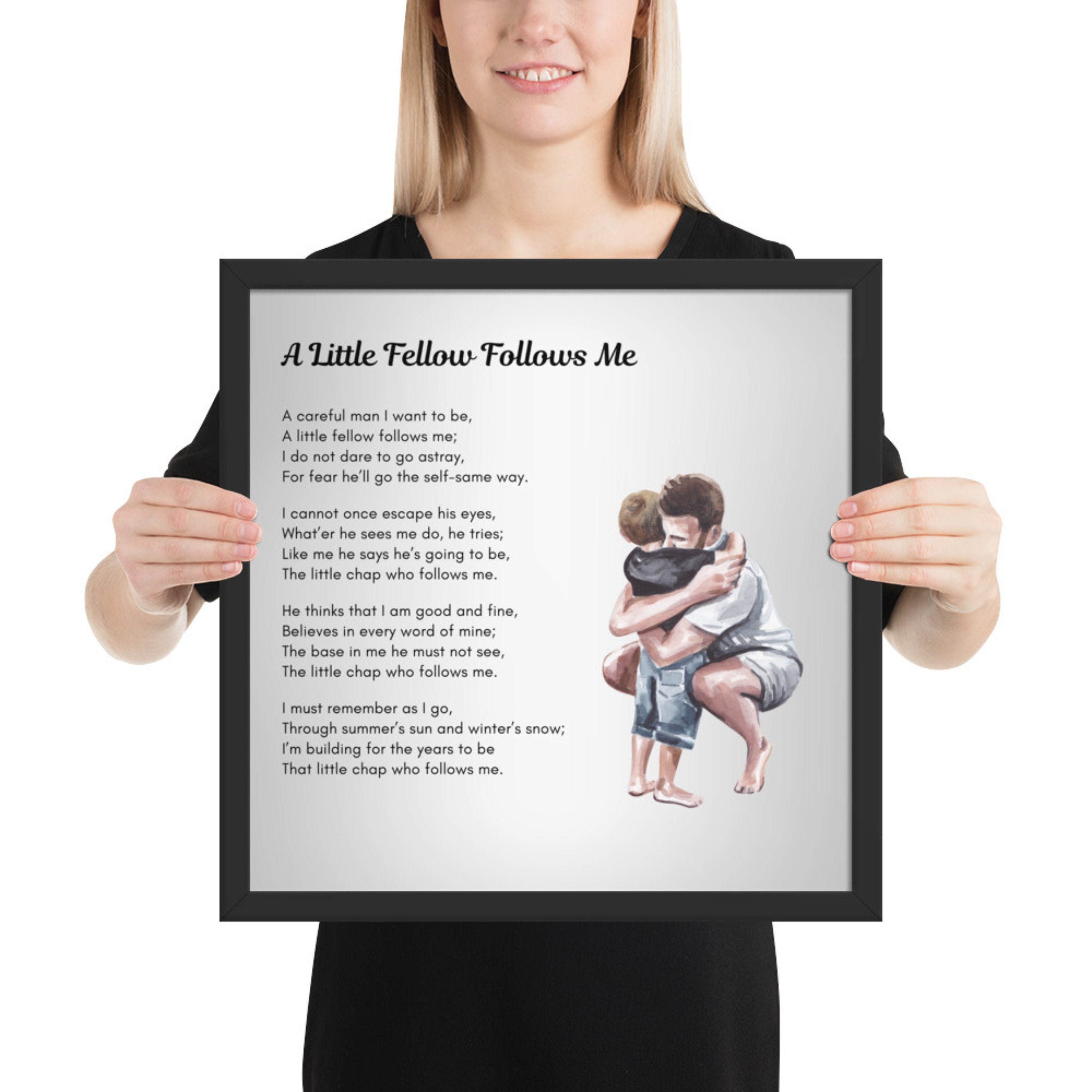 A Little Fellow Follows Me Poem, Framed Poster, Dad Poem, New Dad Gifts ...